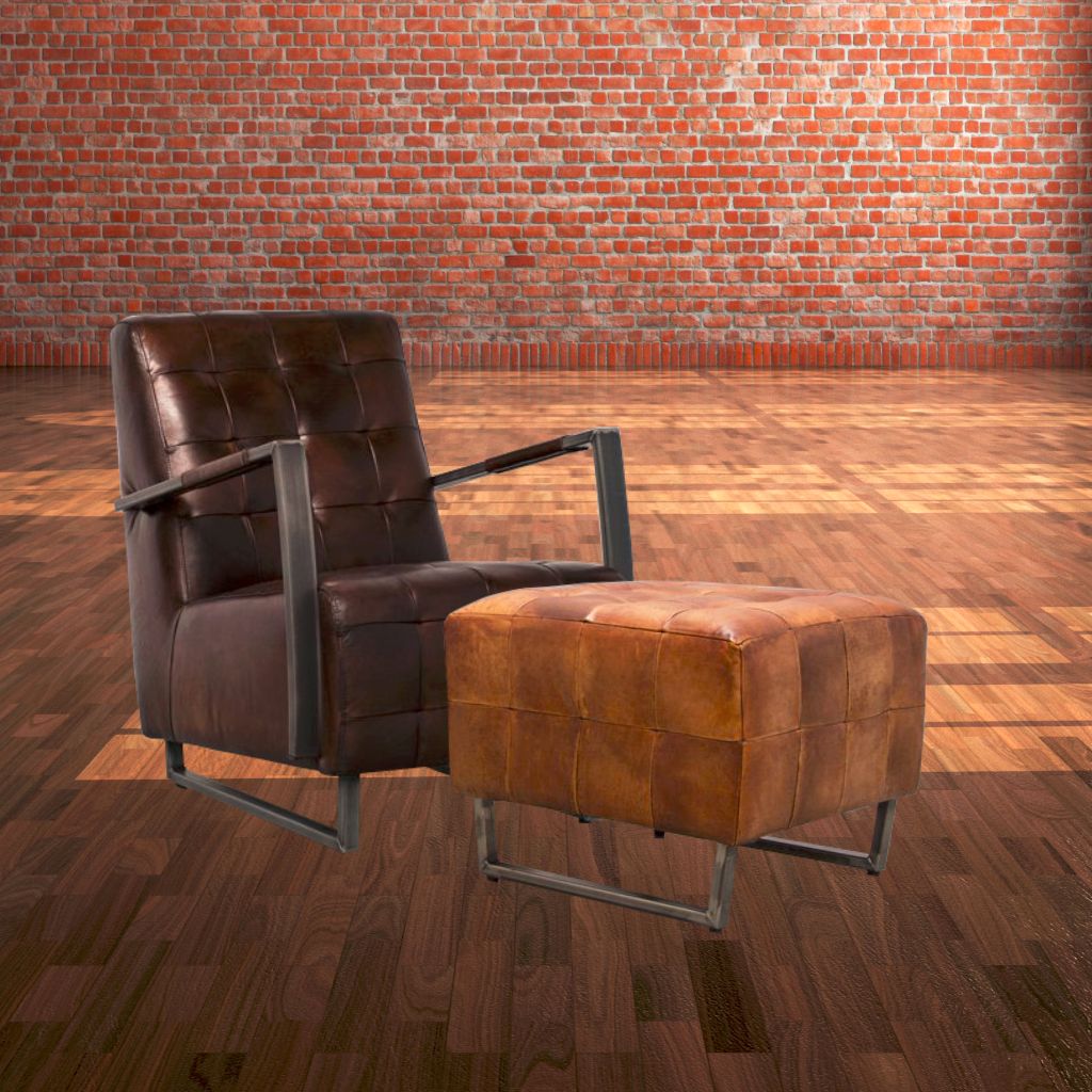 Lounge Sessel Rock + Hocker I Echt Büffelleder | Livior - Möbel im ...